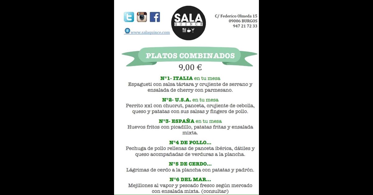 Restaurantes con menús del día en Burgos